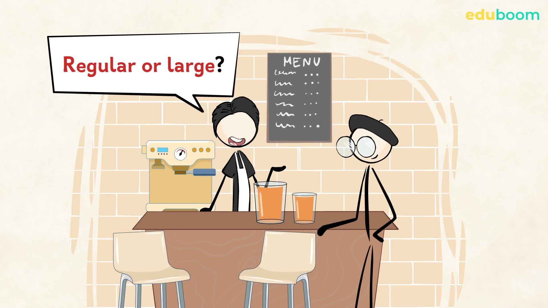 How to order food and drinks in a cafe. Inglés en inglés nivel A0