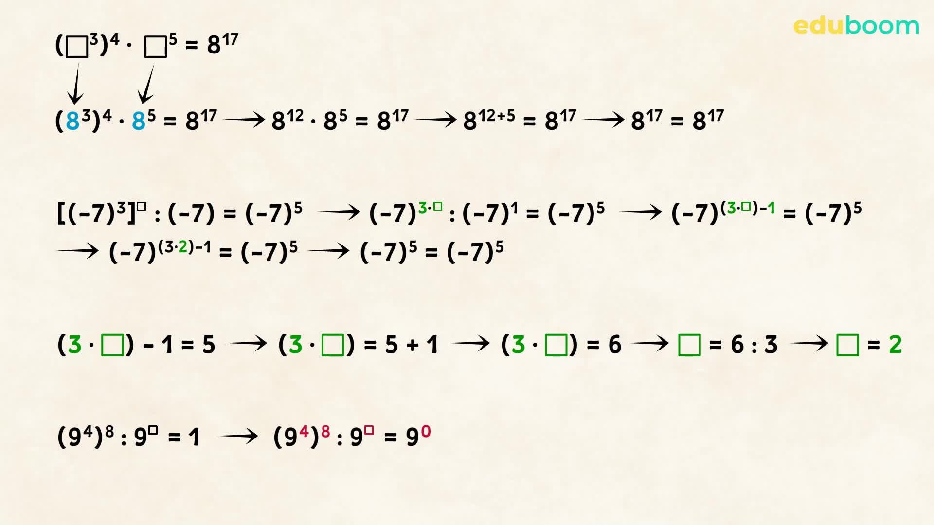 Operaciones con potencias de la misma base. Matemáticas 3º de Secundaria