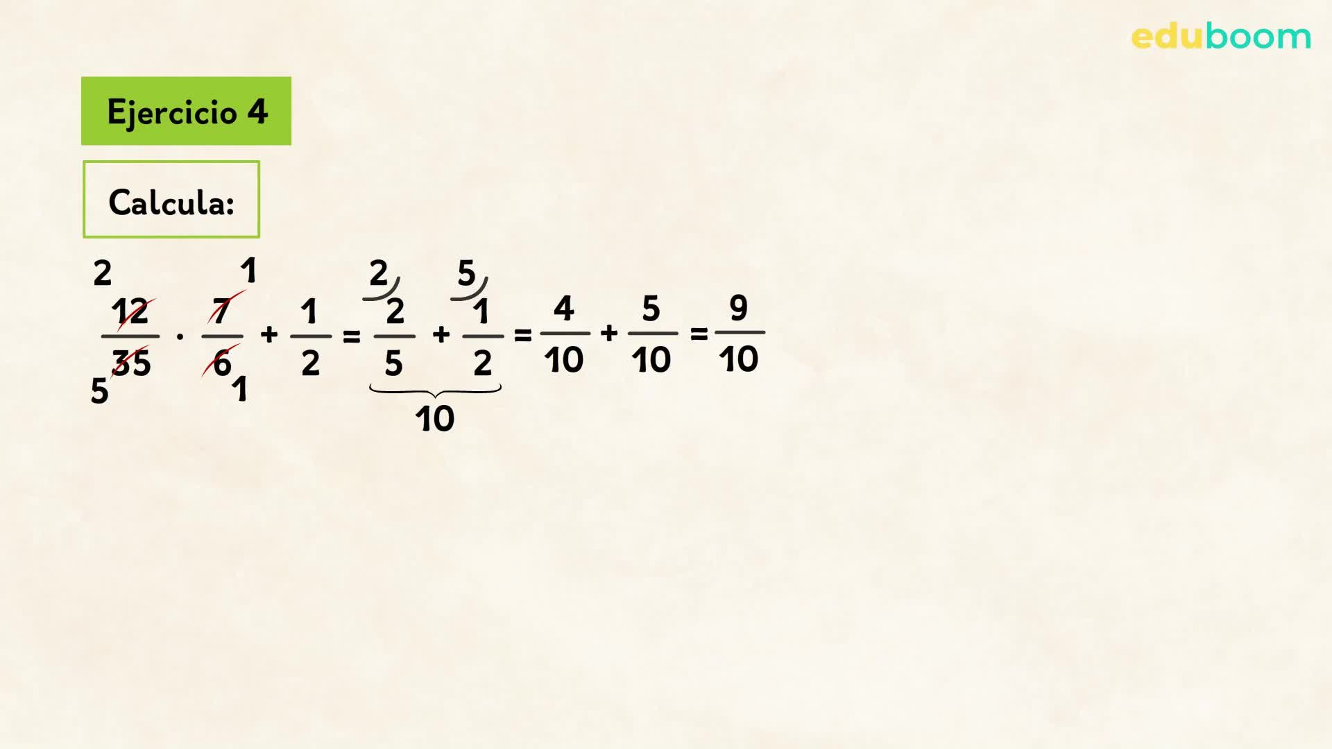 Prueba De Multiplicación De Fracciones
