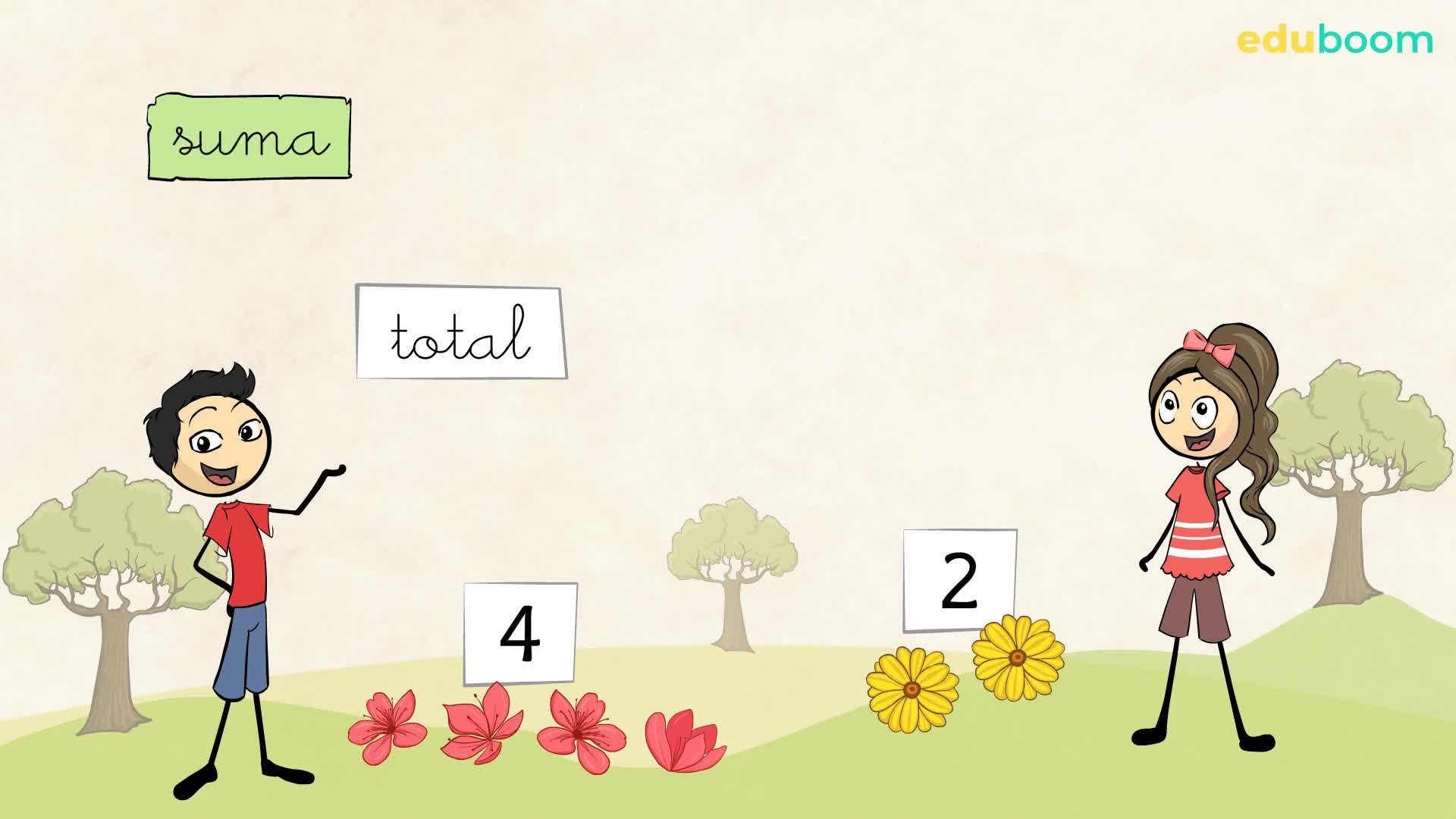 Problemas de calcular el total. Matemáticas 1º primaria