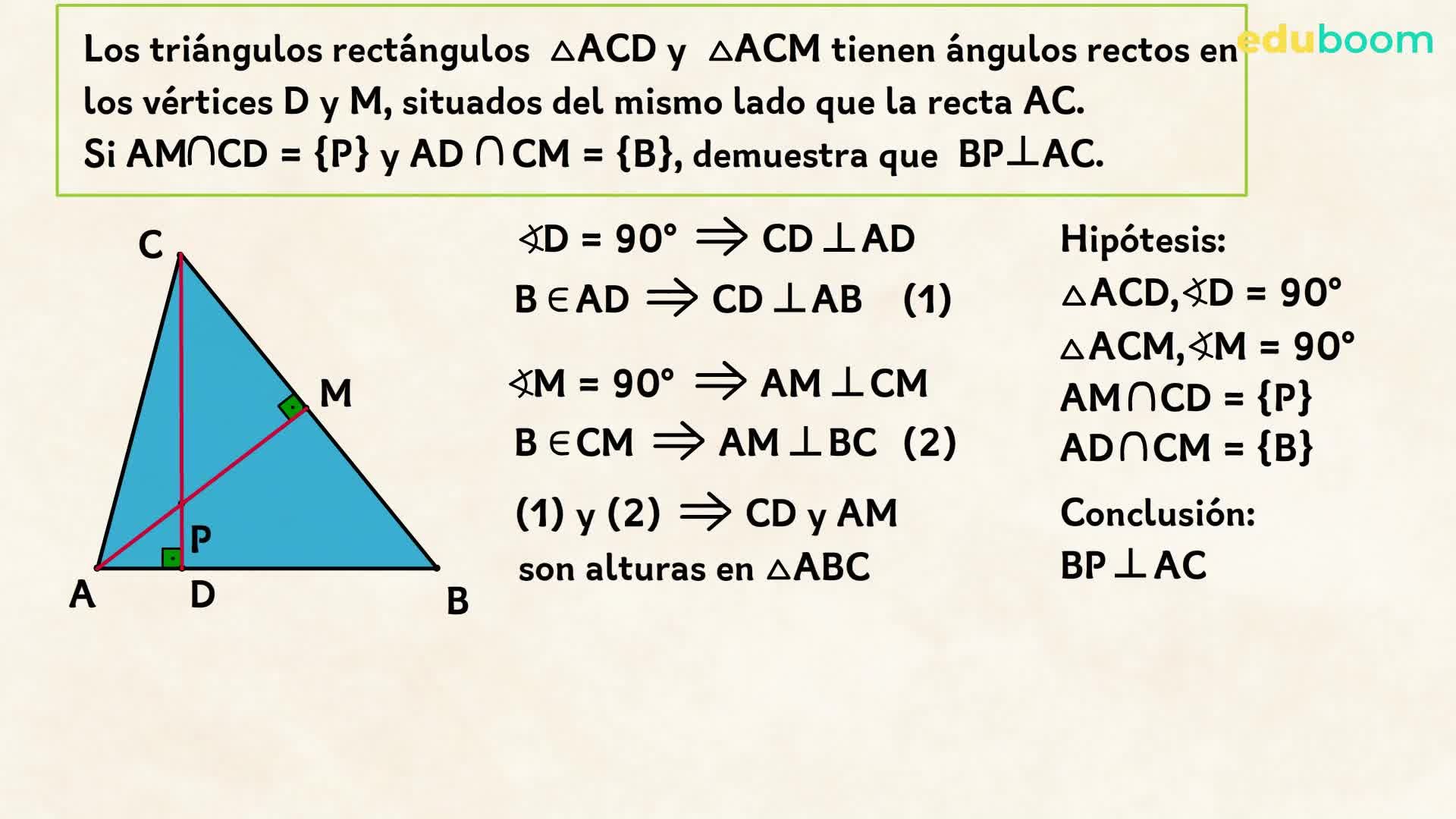 Líneas importantes en un triángulo. Matemáticas 3º secundaria