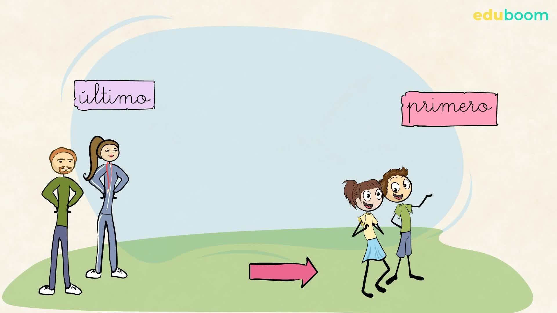 Subir y bajar, primer y último. Matemáticas 1º primaria